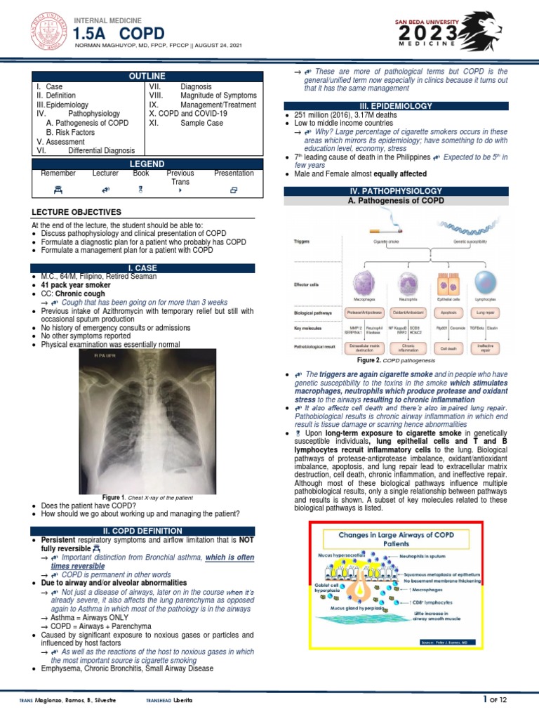 1.5A Copd: Outline | PDF | Chronic Obstructive Pulmonary Disease ...