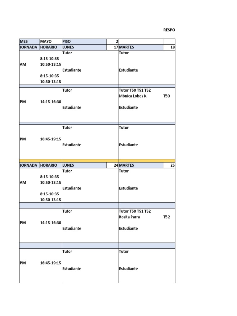 Calendario Supervision Epp | PDF