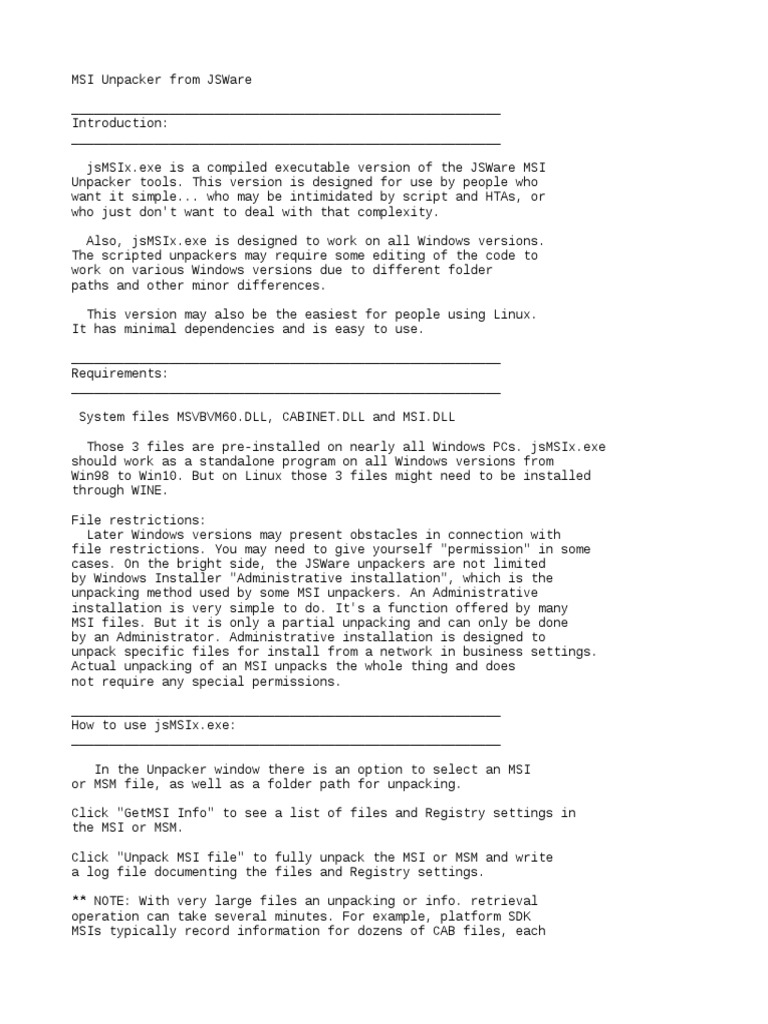 Jsmsix Readme | PDF | Computer File | Windows Registry