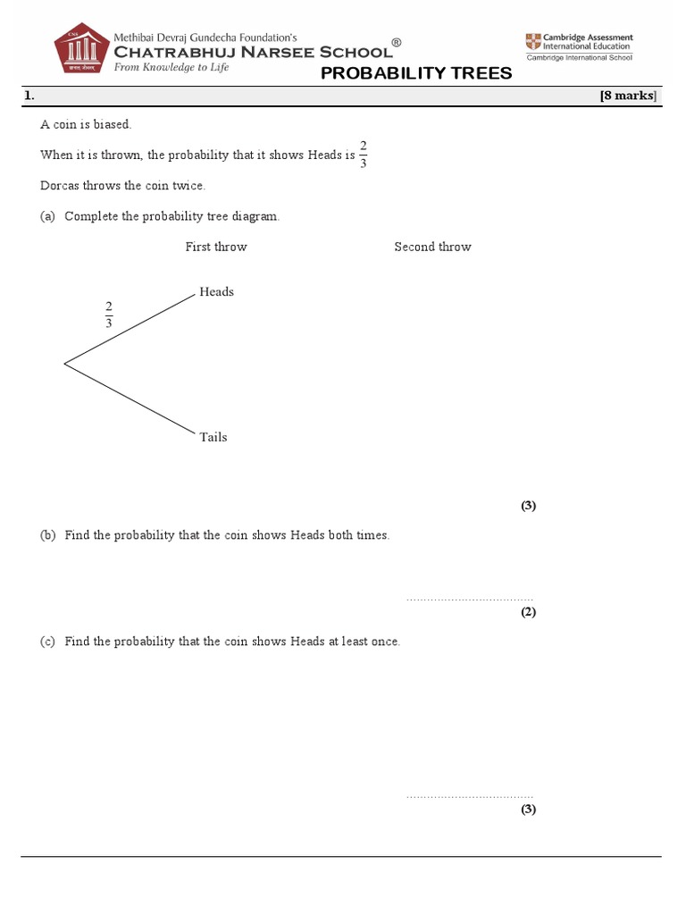 Probability-Trees Worksheet | Download Free PDF | Probability And ...