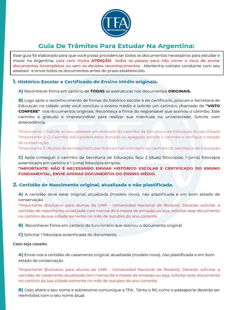 Lista de Documentos TFA | PDF | Passaporte