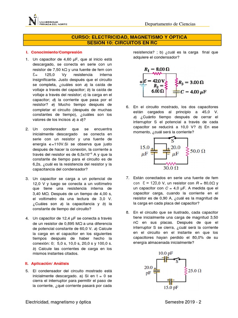 Emo - S10 - HT - Circuitos RC | Download Free PDF | Condensador | voltaje