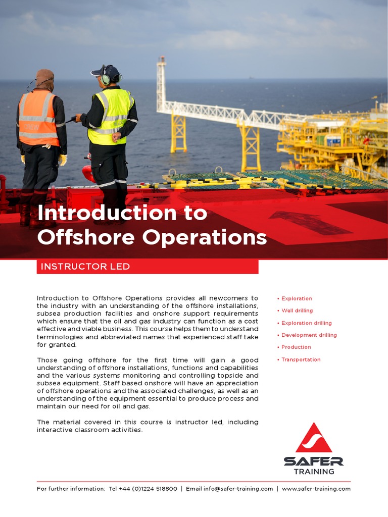 PDF Introduction To Offshore Operations | PDF | Oil Well | Offshore ...