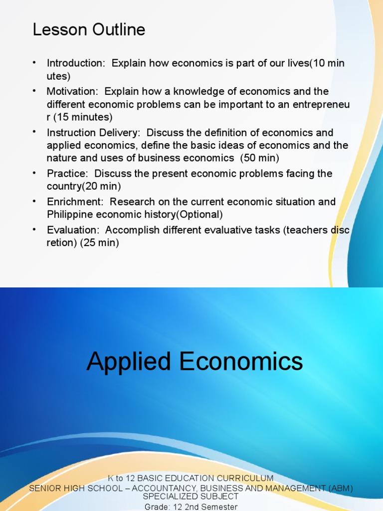 Applied Economics | PDF | Economics | Business Economics