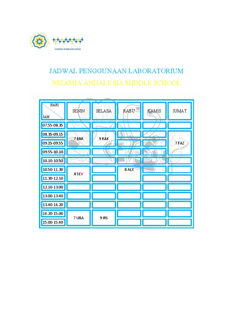 Jadwal Penggunaan Laboratorium | PDF