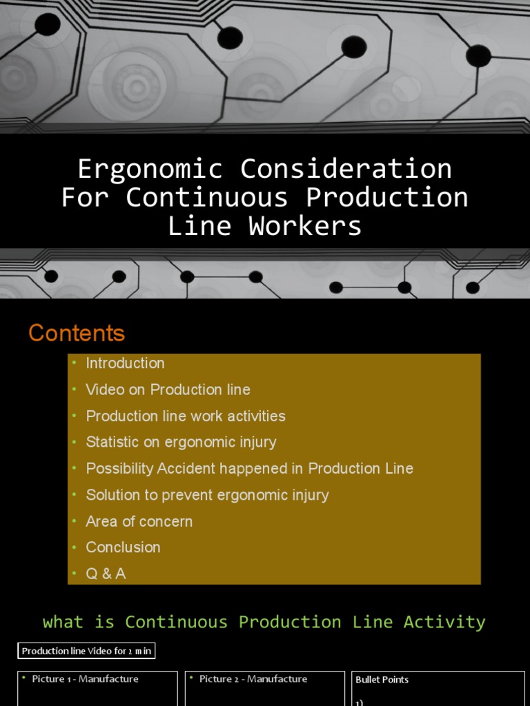 Ergonomic Consideration For Continuous Production Line Workers | PDF ...