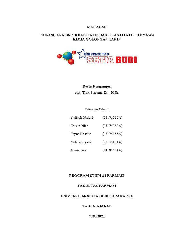 Isolasi dan Analisis Senyawa Tanin | PDF