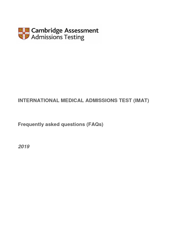International Medical Admissions Test (Imat) | PDF | Debit Card | Payments