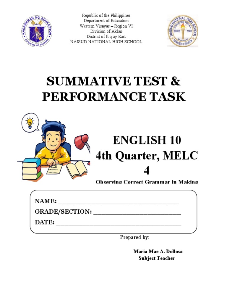 Summative Assessment q4 Week 4 | PDF