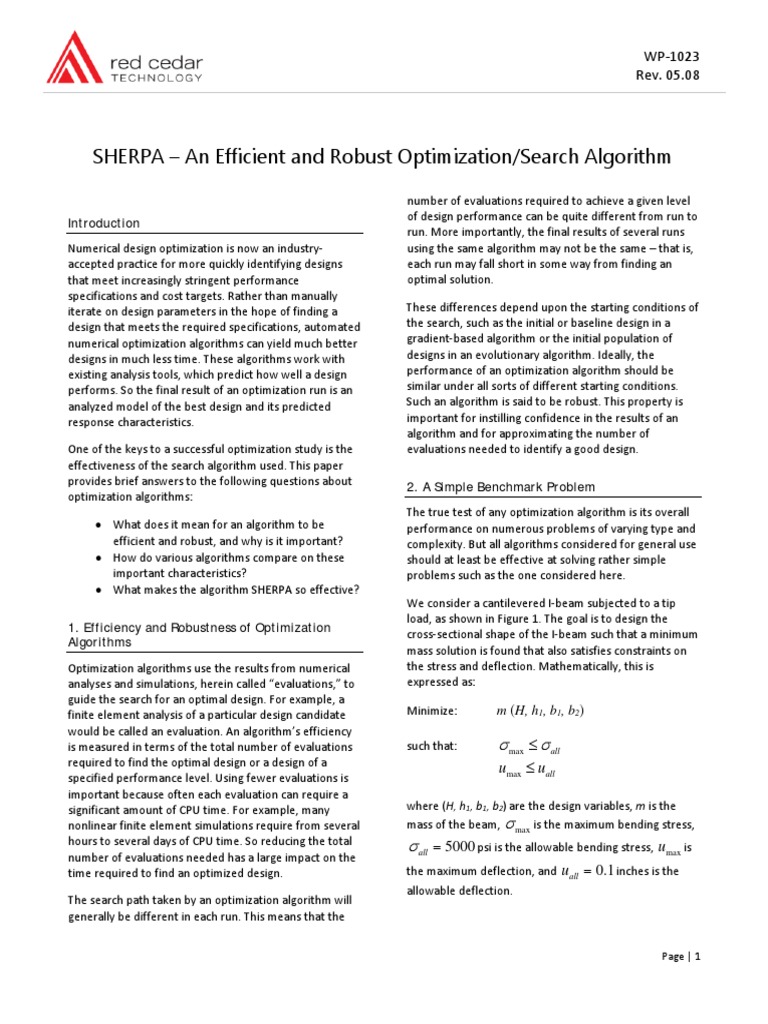 An Analysis of SHERPA, an Efficient and Robust Optimization Algorithm ...