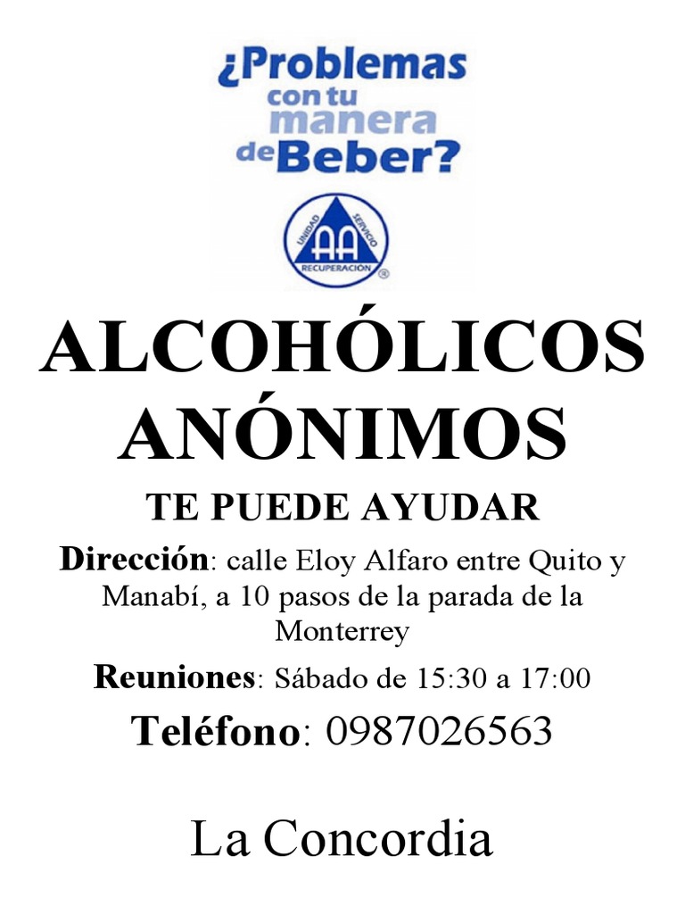 Volante Alcohólicos Anónimos | PDF