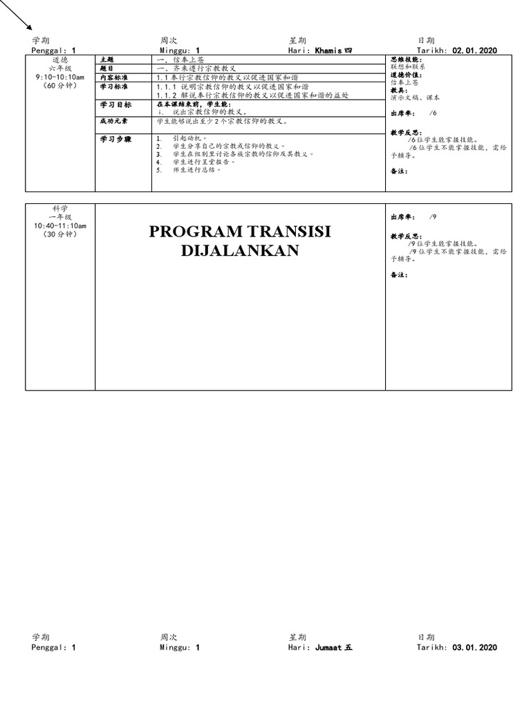 RPH 2020-PKPP Minggu 4 | PDF