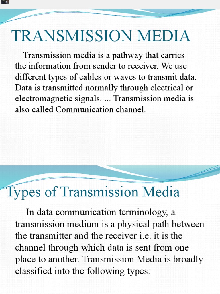 Overview of Transmission Media Types | PDF | Transmission Medium ...