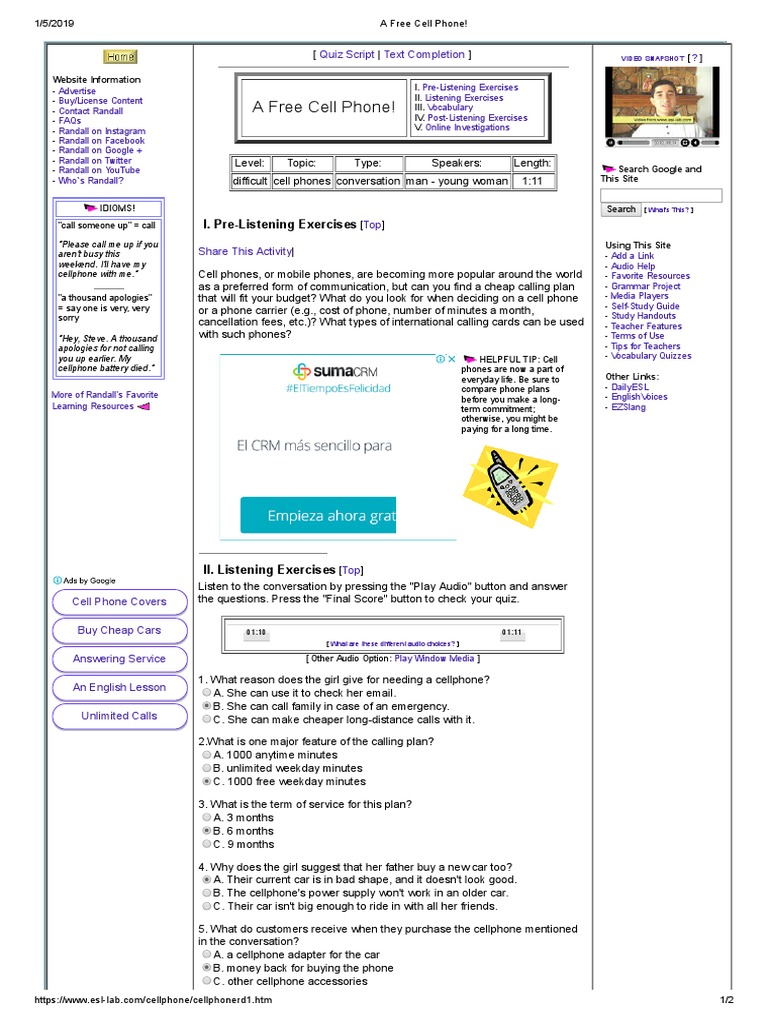Reading 10 | PDF | Mobile Phones | Communication