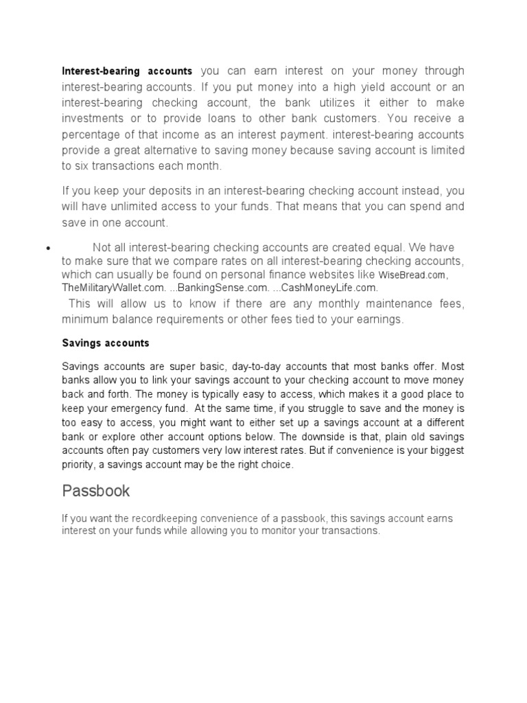 Interest | PDF | Transaction Account | Banks