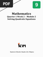 Quarter 1-Module 2: Mathematics | PDF | Quadratic Equation | Equations
