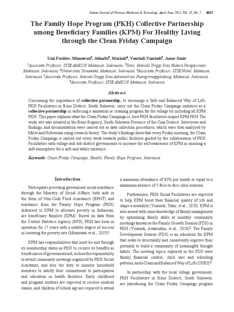 S2. The Family Hope Program (PKH) Collective Partnership Among Beneficiary Families (KPM) For ...