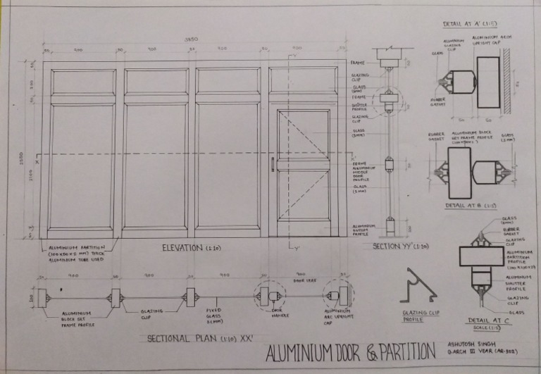 Aluminium Door and Partition Details | PDF | Building Materials ...