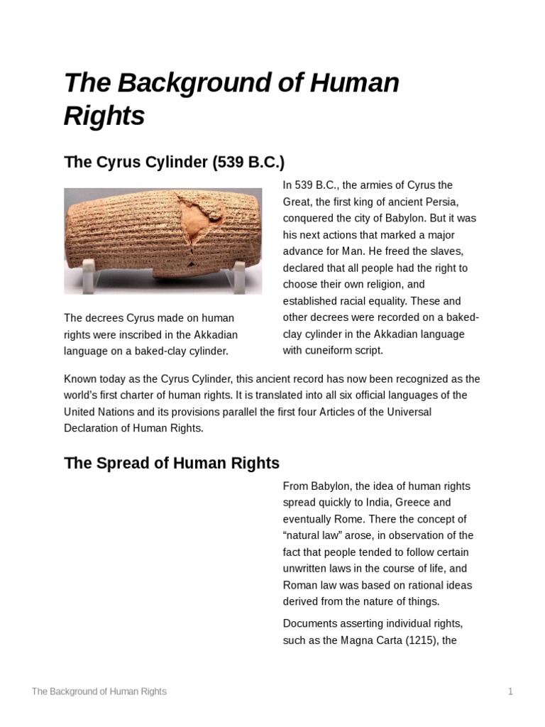 The Evolution of Human Rights: From Ancient Charters to Modern ...
