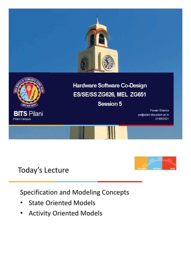 BITS Pilani: Hardware Software Co-Design ES/SE/SS ZG626, MEL ZG651 Session 5 | Download Free PDF ...
