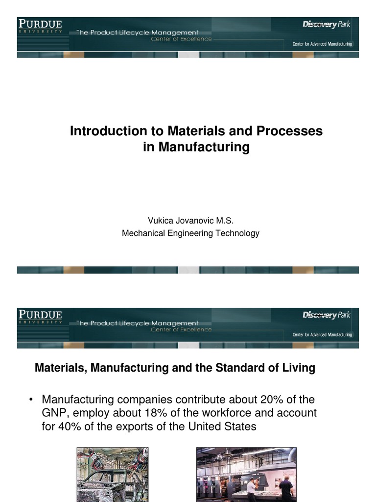 Introduction To Materials and Processes in Manufacturing: Vukica ...