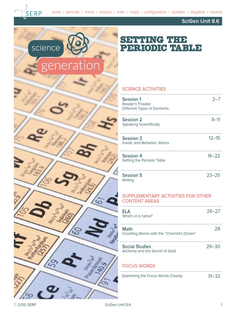 Science: Setting The Periodic Table | PDF | Chemical Elements | Atoms