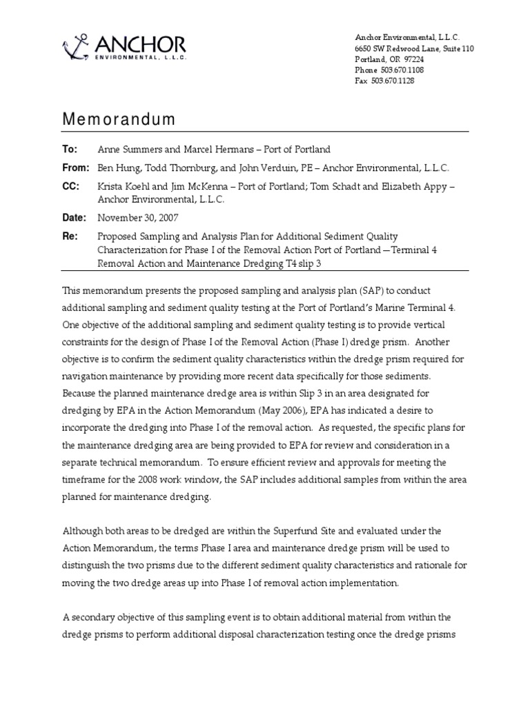 Proposal Plan Memo Sample | PDF | Polychlorinated Biphenyl | Detection ...