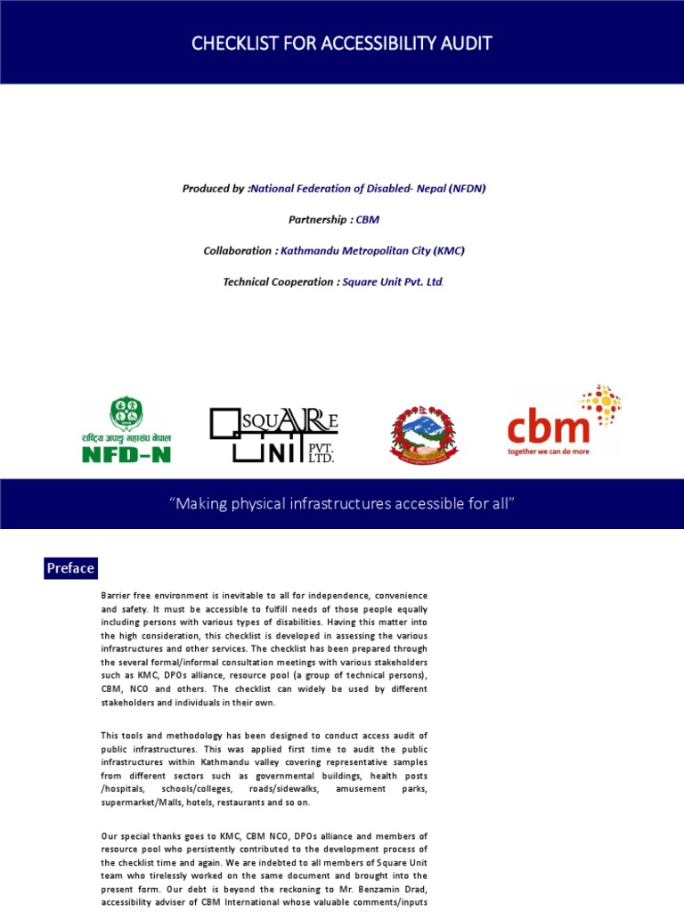 Accessibility Audit Checklist for Buildings | PDF | Stairs | Accessibility