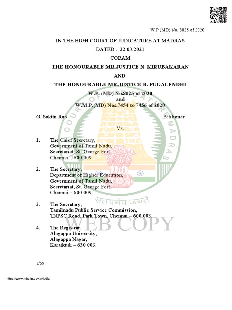 TNPSC-PSTM Judgment Copy 2021 | PDF | Tamil Nadu | First Language