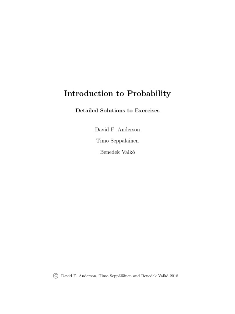 Intro. To Probability Sol N | PDF | Probability | Mathematics