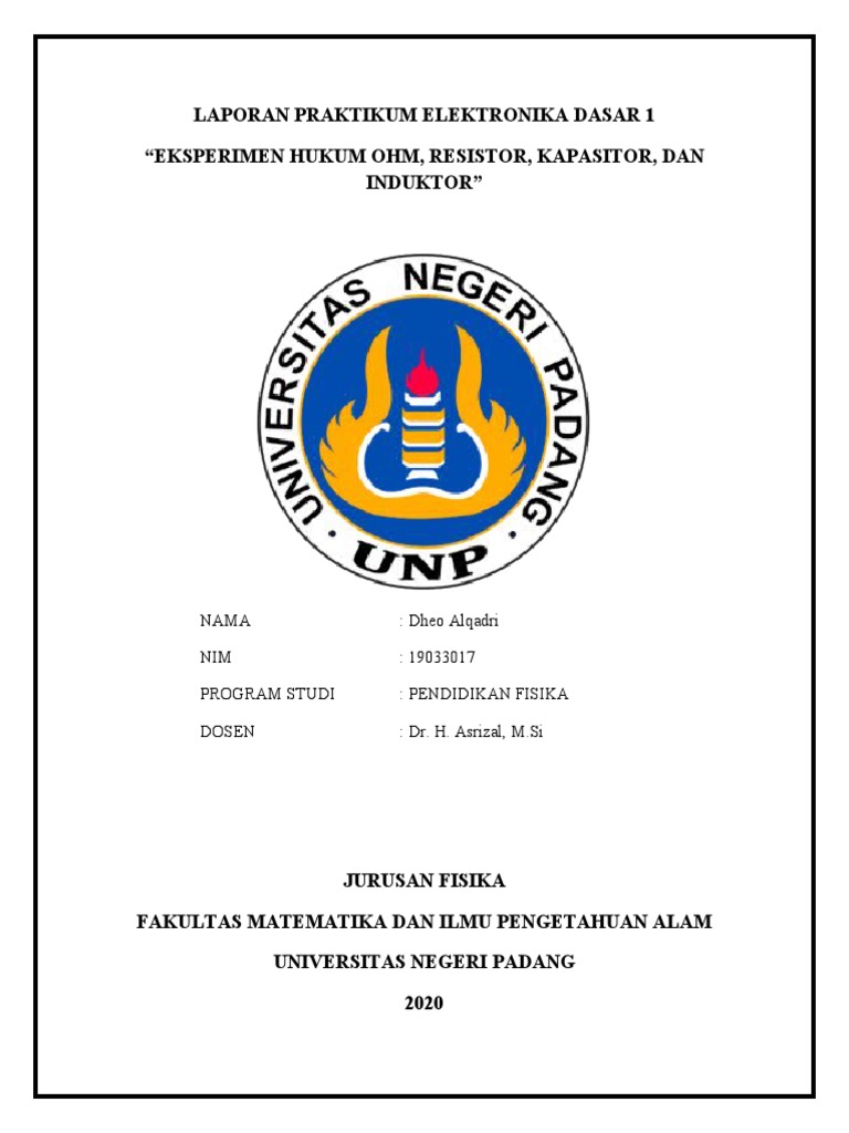 Laporan Praktikum 1 Eldas - Dheo Alqadri - 19033017 | PDF | Sains & Matematika