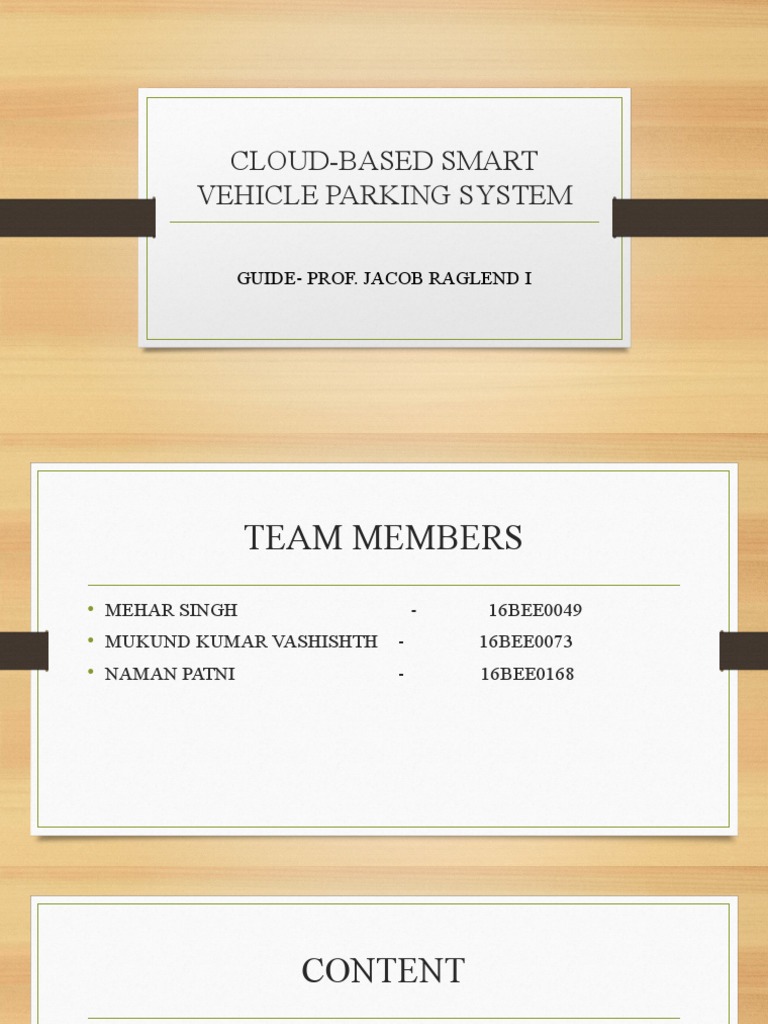 Cloud-Based Smart Vehicle Parking System Project | PDF | Parking ...