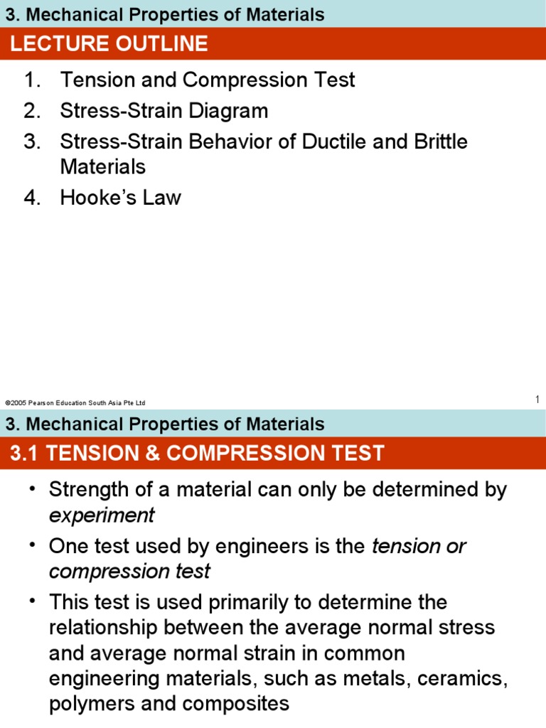 Tension and Compression Test 2. Stress-Strain Diagram 3. Stress-Strain ...