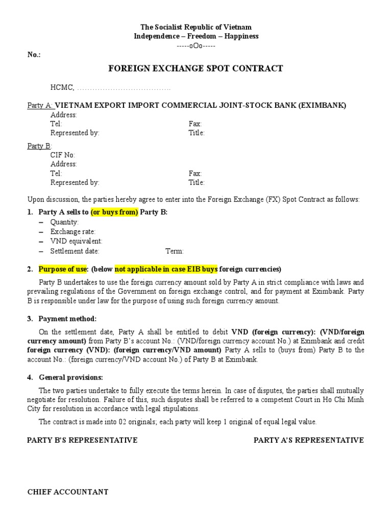 Foreign Exchange Spot Contract | PDF | Law