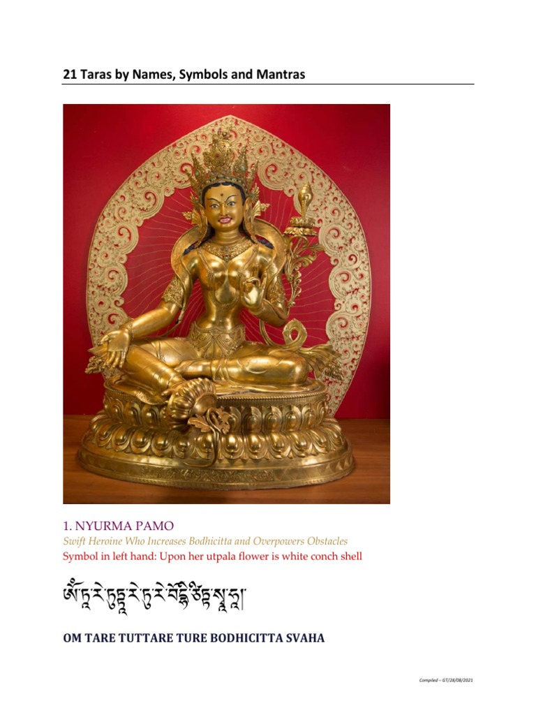 21 Taras by Name, Symbol and Mantra | PDF | Tantra | Hindu Literature