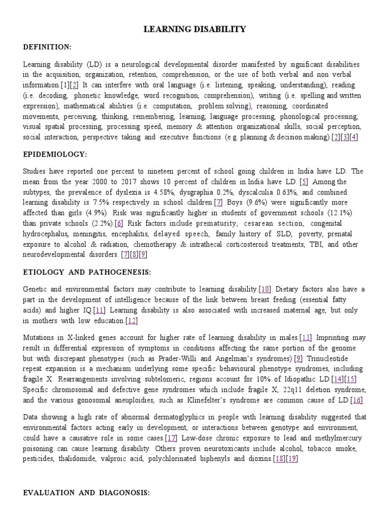 Learning Disability | PDF | Learning Disability | Intellectual Disability