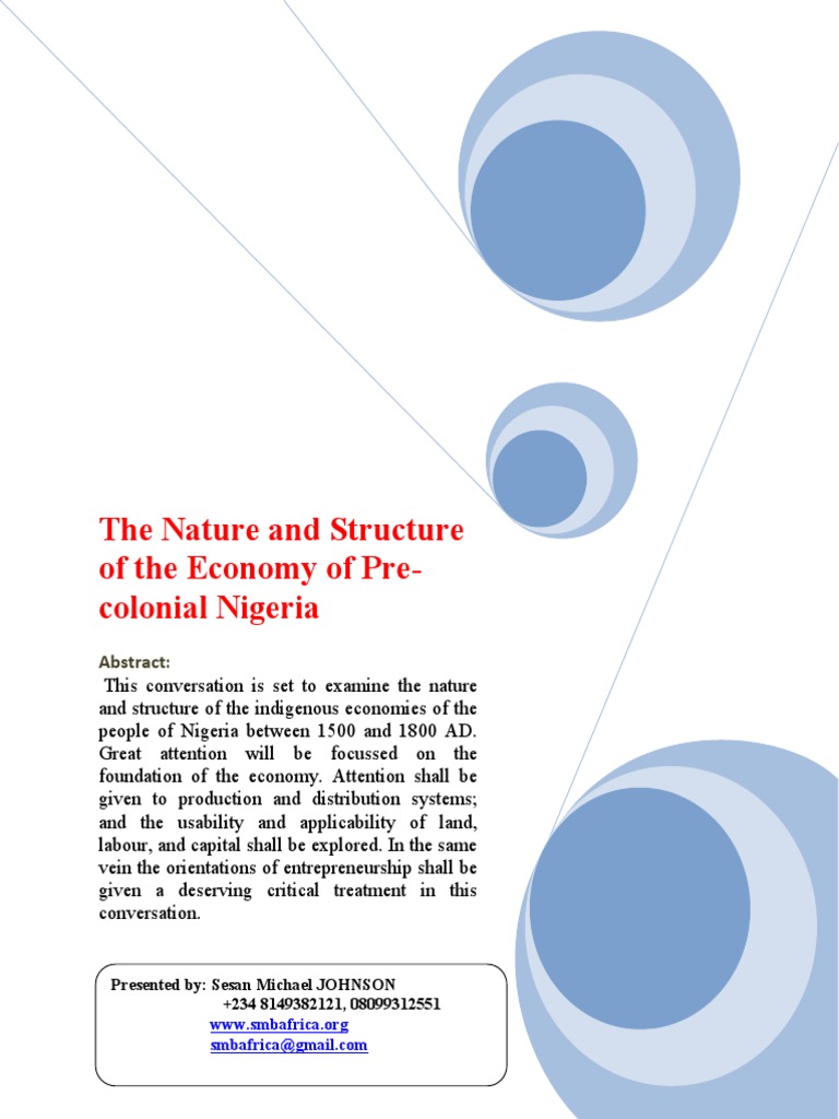 The Nature and Structure of The Economy of Pre-Colonial Nigeria | PDF ...