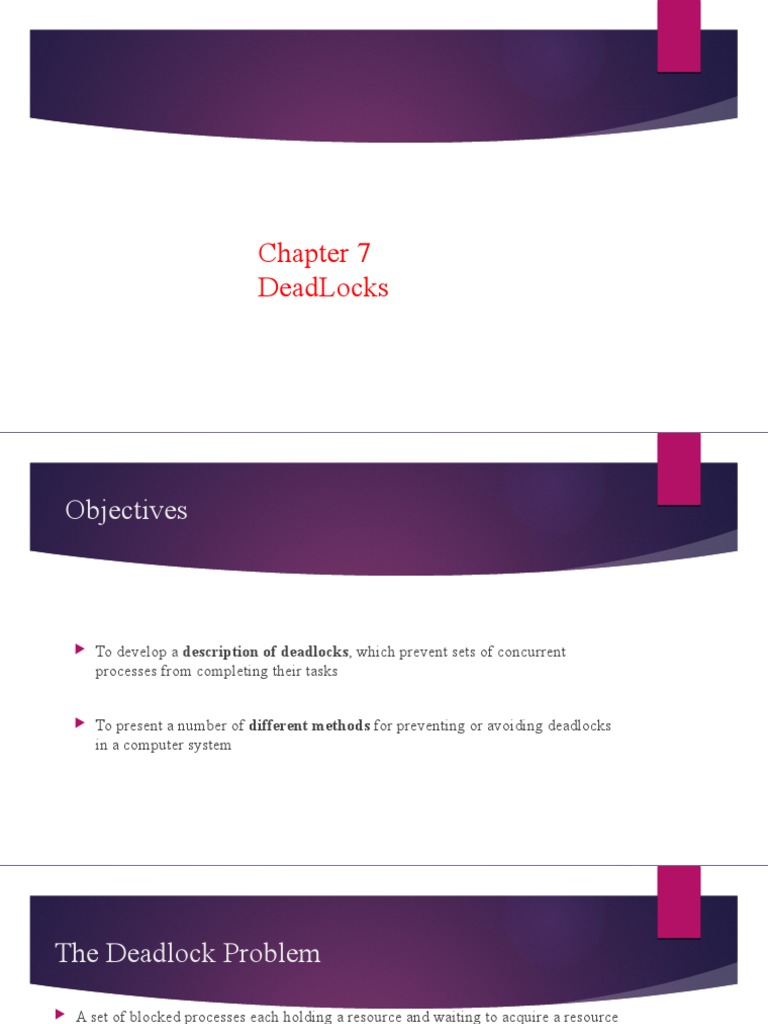 Chapter7 DeadLocks | PDF | Process (Computing) | Concurrency (Computer Science)