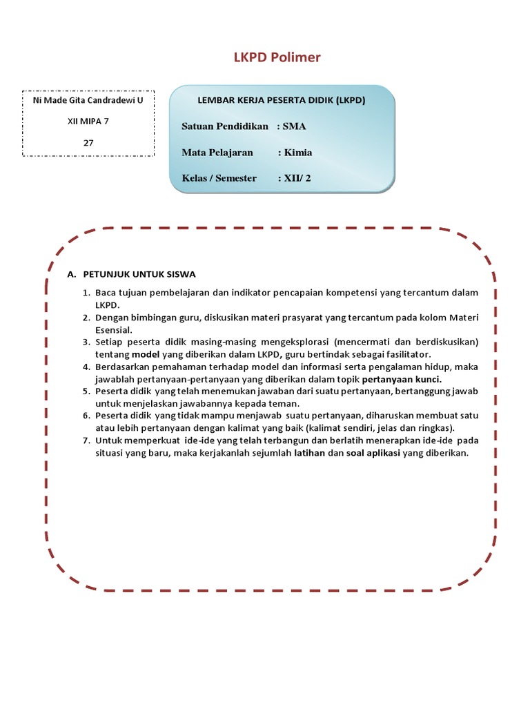 LKPD KD 3.11 Polimer | PDF
