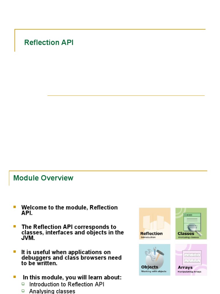 Understanding Java Reflection API | PDF | Class (Computer Programming) | Method (Computer ...
