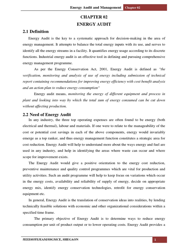 Eam - CH 2 | PDF | Audit | Energy Conservation