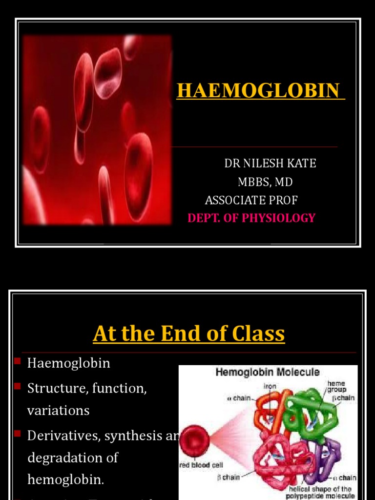 Haemoglobin: DR Nilesh Kate MBBS, MD Associate Prof | Download Free PDF ...