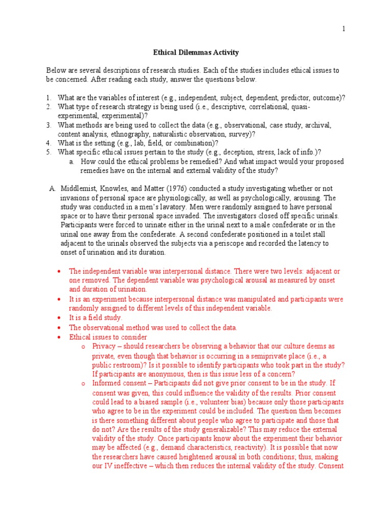 Research Ethics Activity Sheet | PDF | Attitude (Psychology) | Experiment