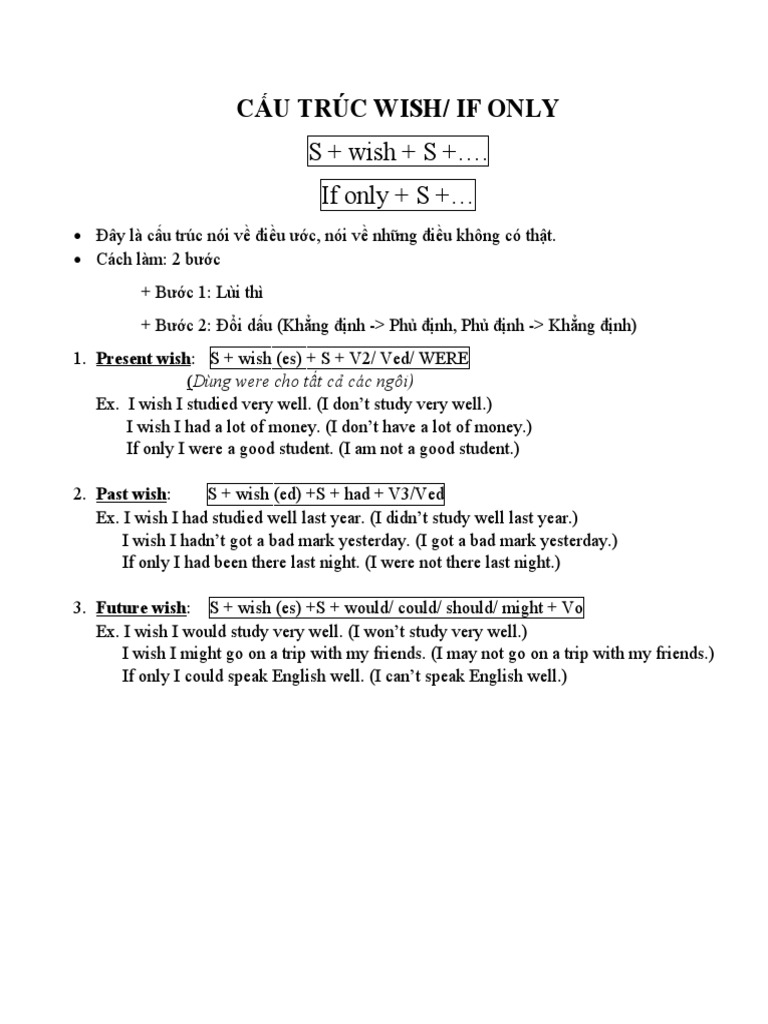 CẤU TRÚC WISH/ IF ONLY STRUCTURE | PDF