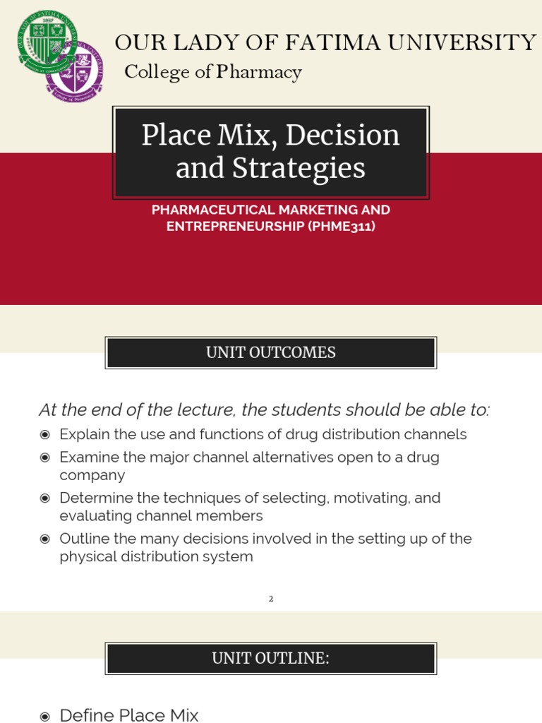 PHME311 Week 3 Day 2 Module 8 Place Mix Decision and Strategies | PDF ...