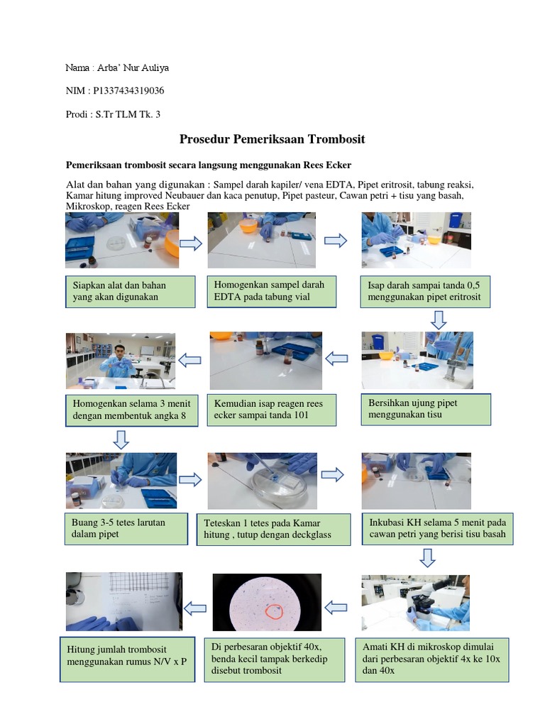 Arba' Nur Auliya Prosedur PXX Trombosit - Catatan | PDF | Kesehatan ...