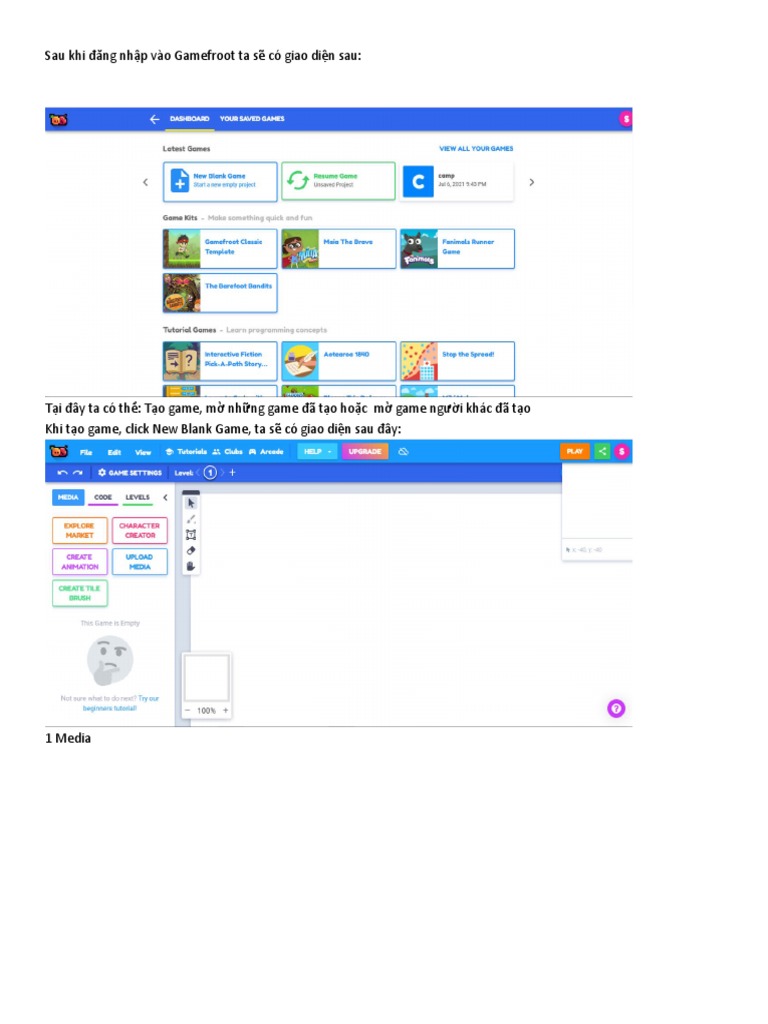 giao diện gamefroot | PDF