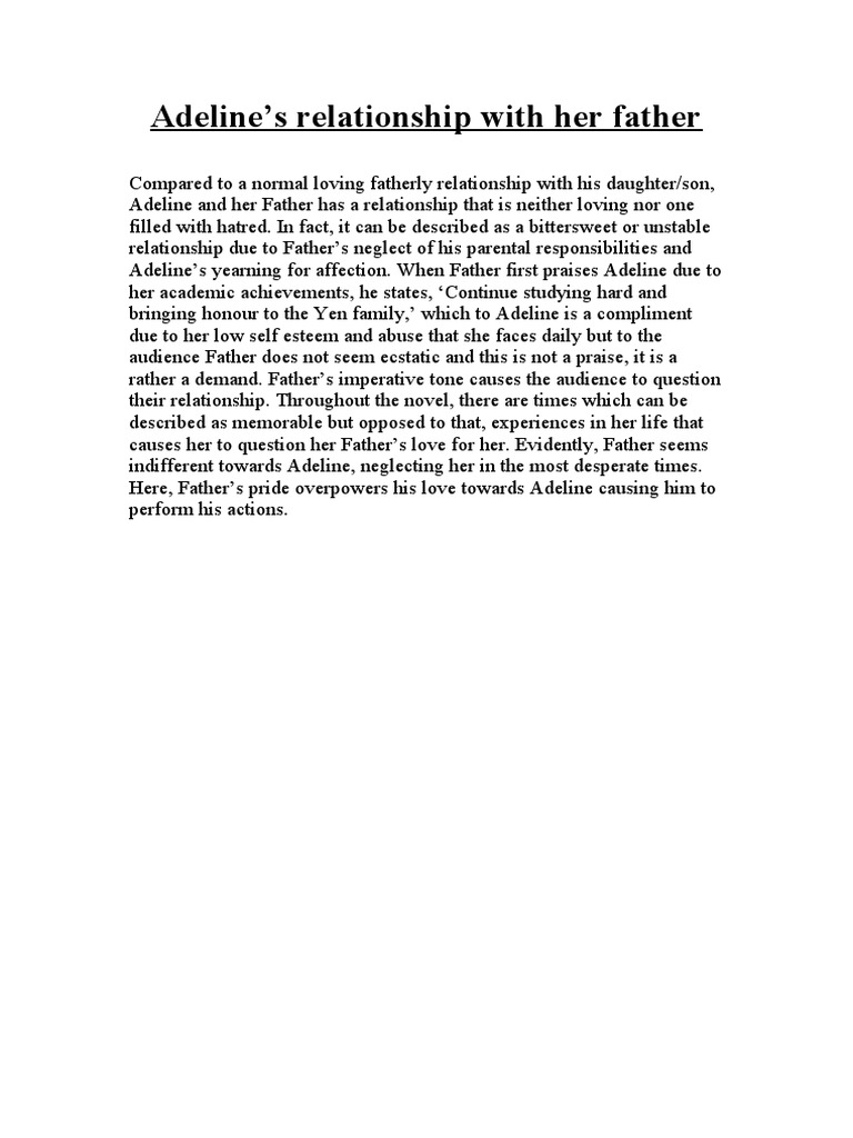 Adeline's Relationship With Her Father | PDF | Poetry