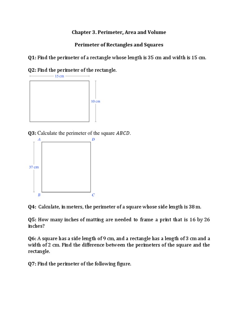 Calculating Perimeters, Areas, and Volumes: A Comprehensive Collection ...