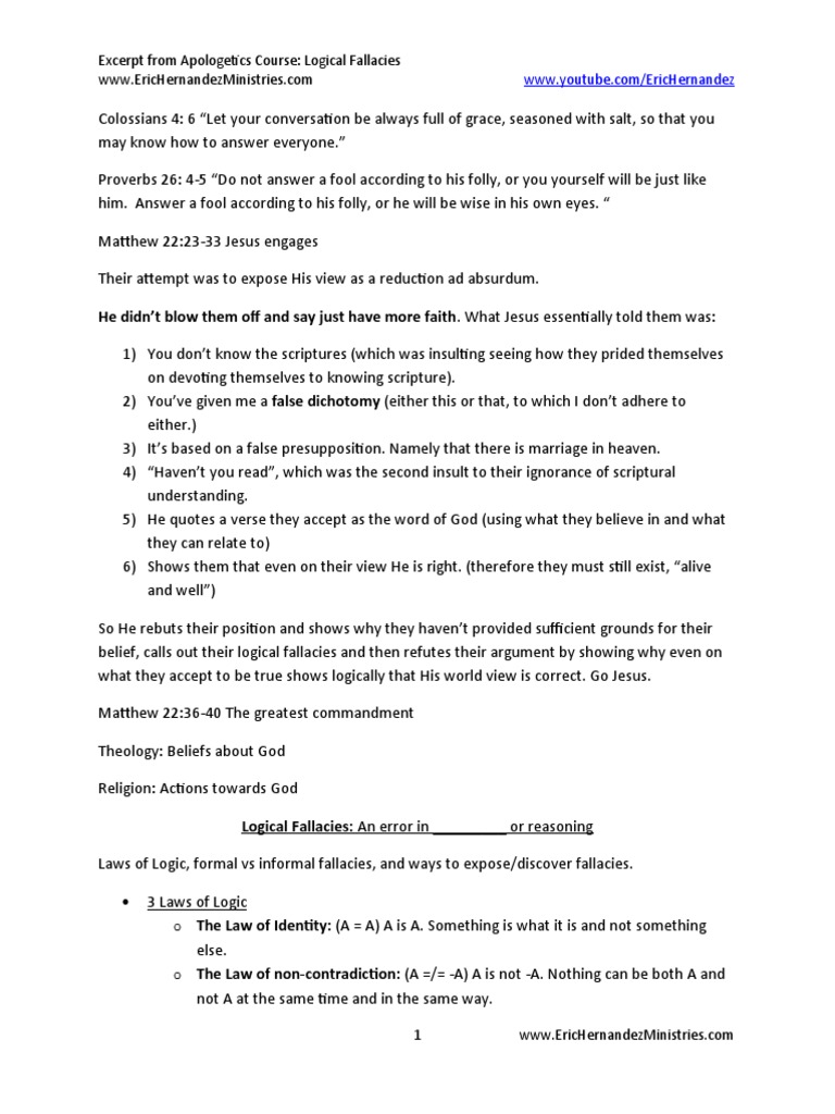 Logical Fallacies Hand Out | Download Free PDF | Fallacy | Argument